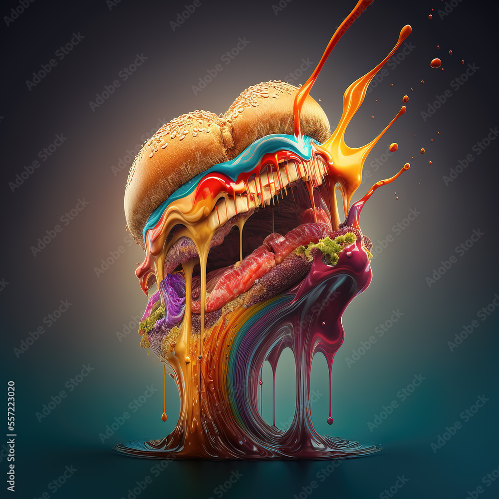 stylized fast food. sketch art for artist creativity and inspiration ...