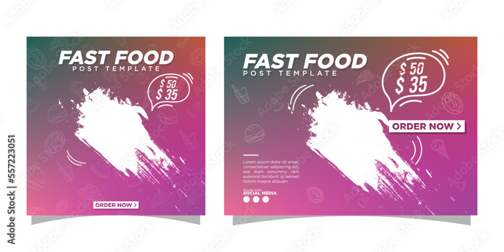 fast food website banner poster for social media post user interface ...