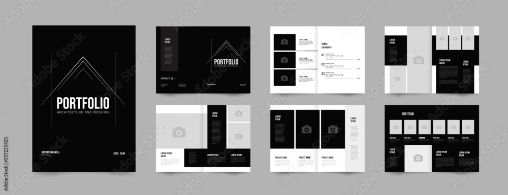 architecture Portfolio & interior layout template, portfolio design, a4 ...