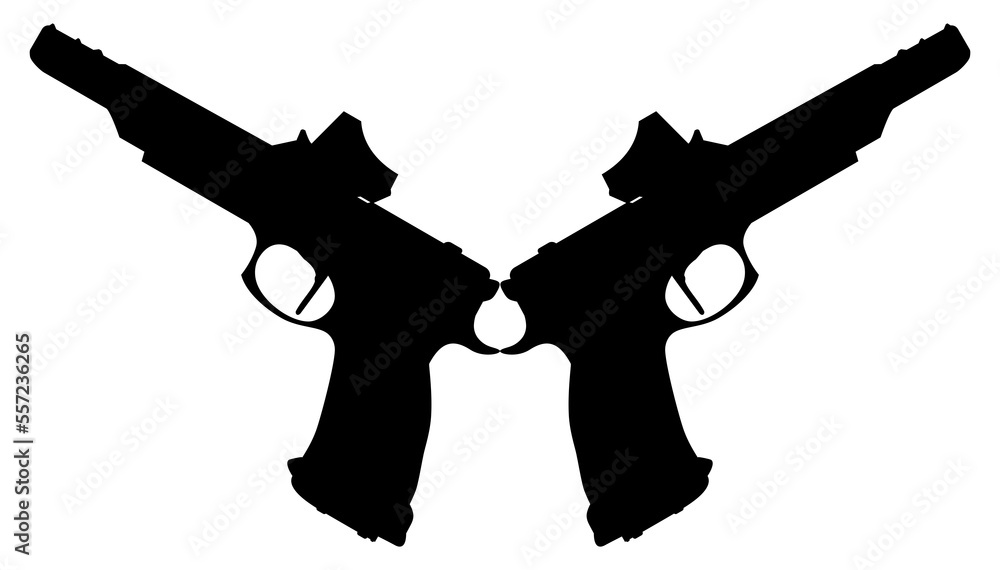 Silhouette Pistol Gun Pistol for Art Illustration, Logo, Pictogram ...