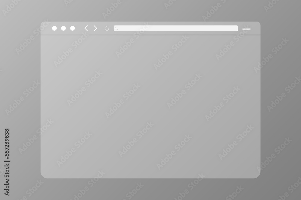 Web browser window white template. Sample frame design Internet page ...