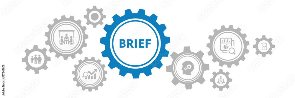 Brief banner web icon vector illustration concept for a briefing of ...