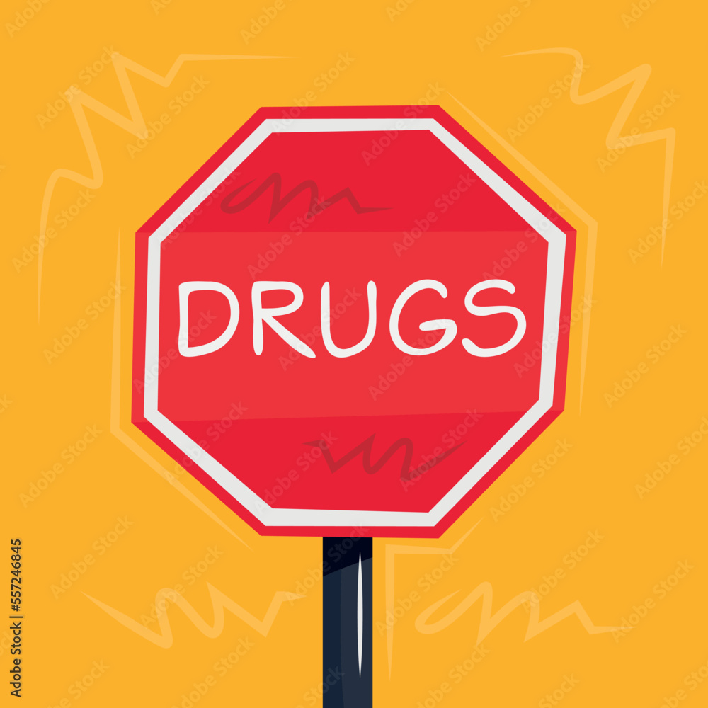 Warning sign (Drugs), vector illustration. Stock Vector | Adobe Stock