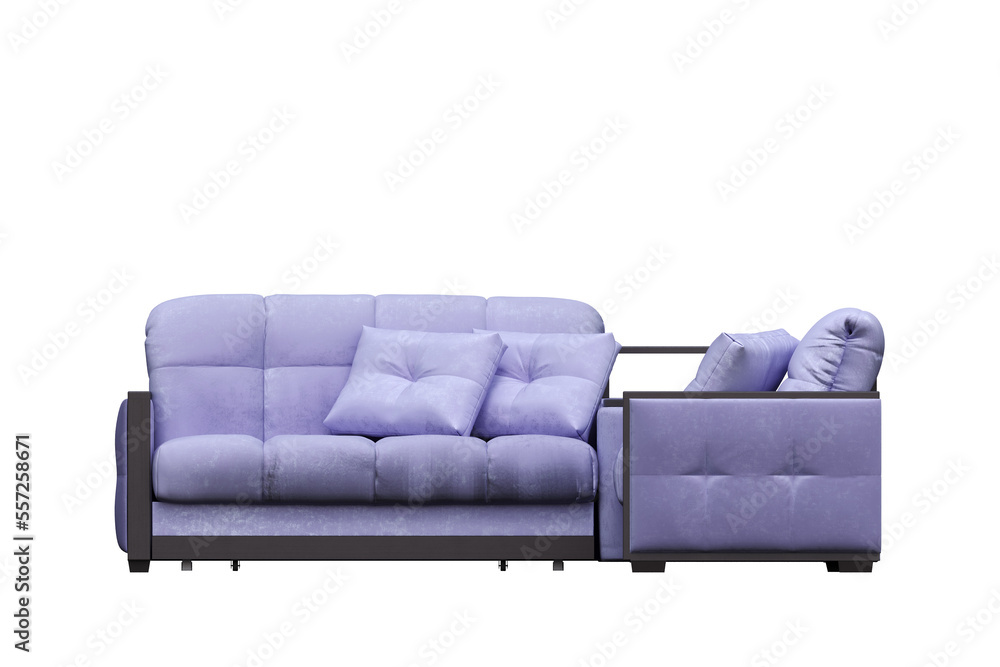sofa isolate on a transparent background, interior furniture, 3D ...