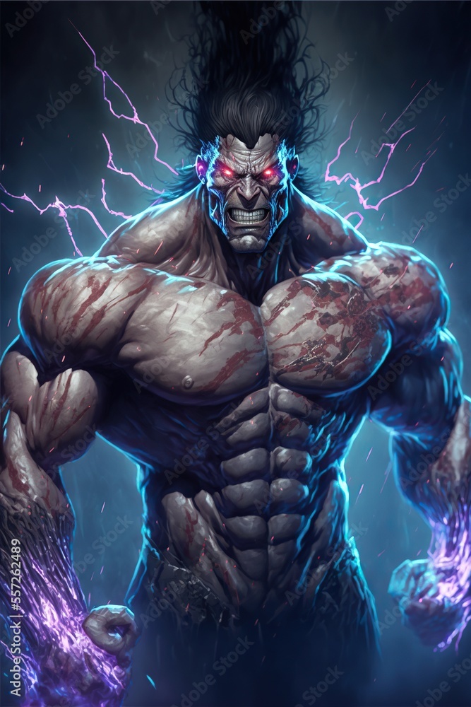 Evil scary muscle man villain character design Stock Illustration ...