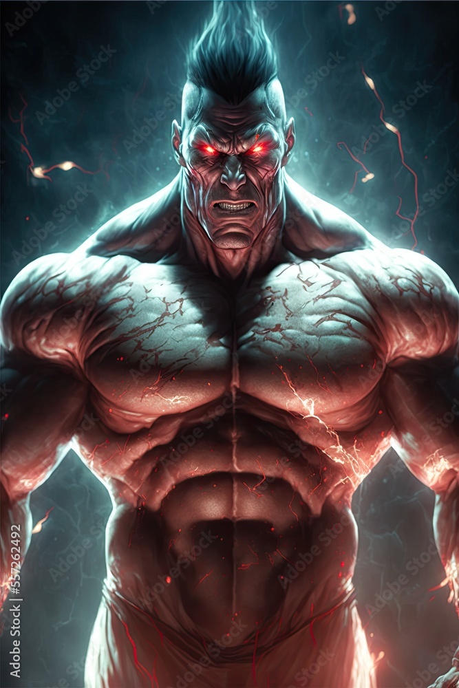 Evil scary muscle man villain character design Stock Illustration ...