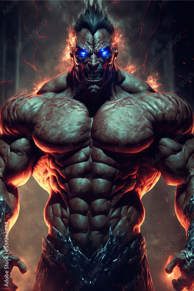 Evil scary muscle man villain character design Stock Illustration ...