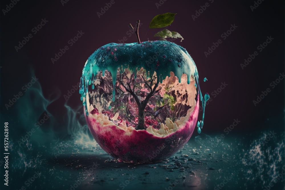 Dreamlike poison apple, fantasy art object Stock Illustration | Adobe Stock