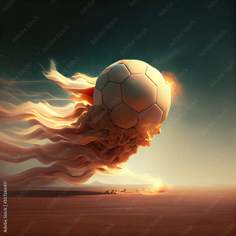 Soccer Ball Flying Through Space. Generative ai Stock Illustration ...