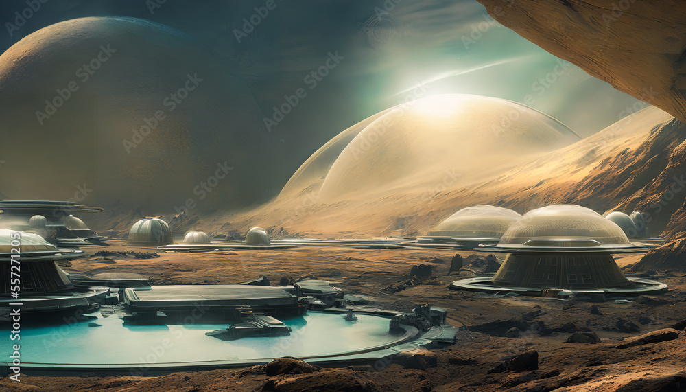 Space Colony Futuristic Background