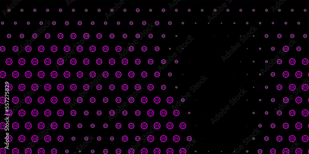 Dark Purple, Pink vector background with occult symbols. Stock Vector ...