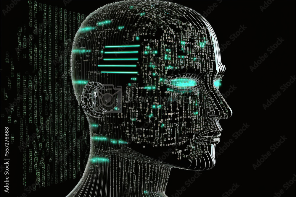 Quantum Computing Matrix code on black background, Glowing Circuit ...