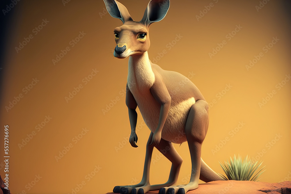 animated kangaroo. Generative AI Stock Illustration | Adobe Stock