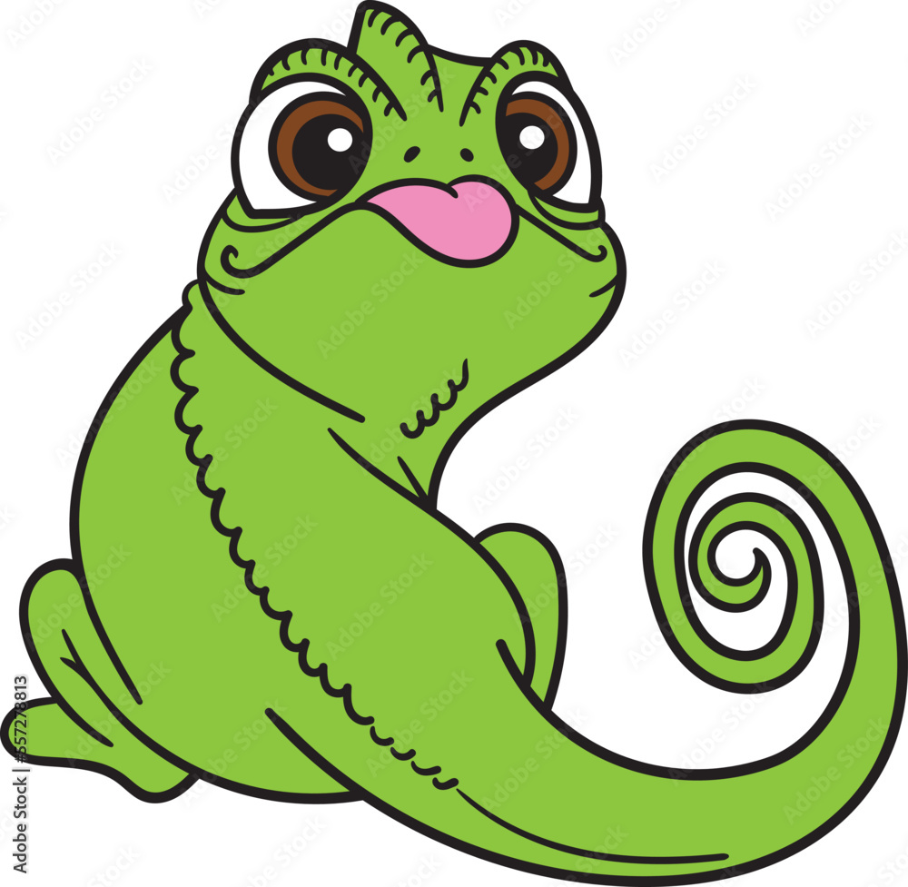 Cute Chameleon Clipart