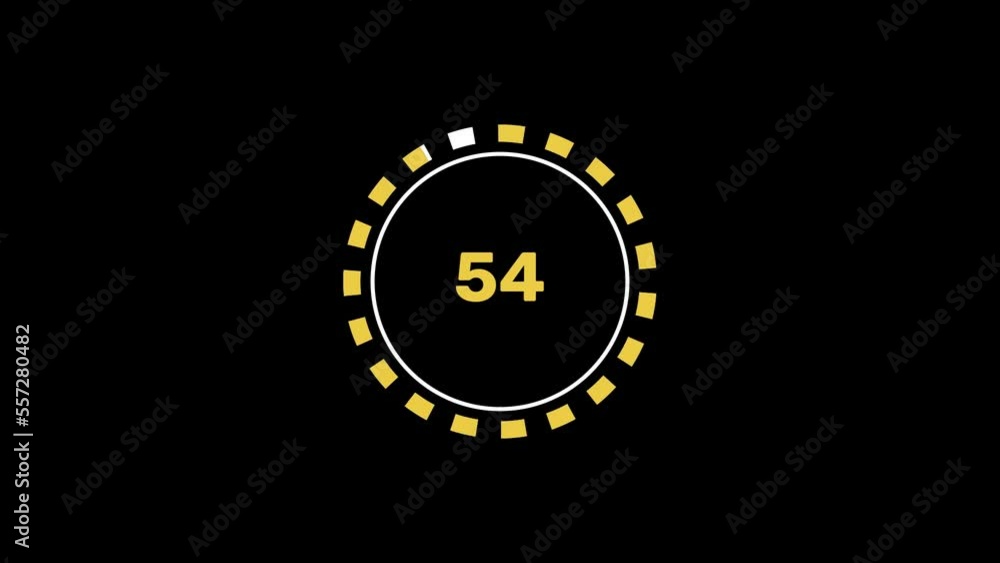 Animated countdown from 60 seconds on a transparent background Stock ...