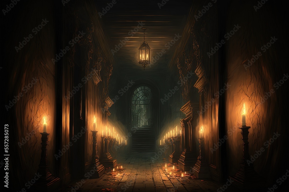 creepy interior of an abandoned building background, concept art ...