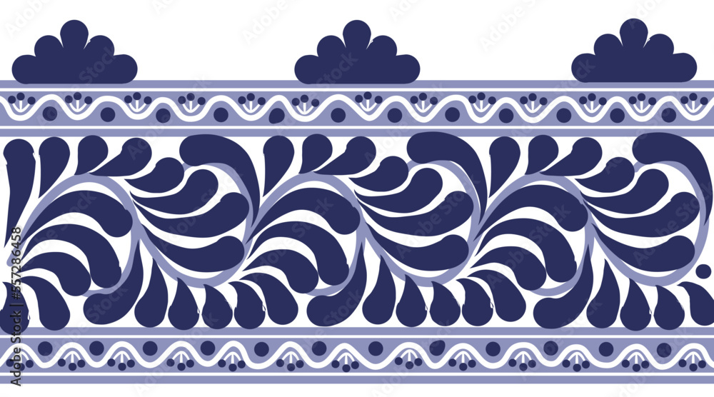 diseño de talavera en vectores en color azul, arte mexicano en plumeado ...