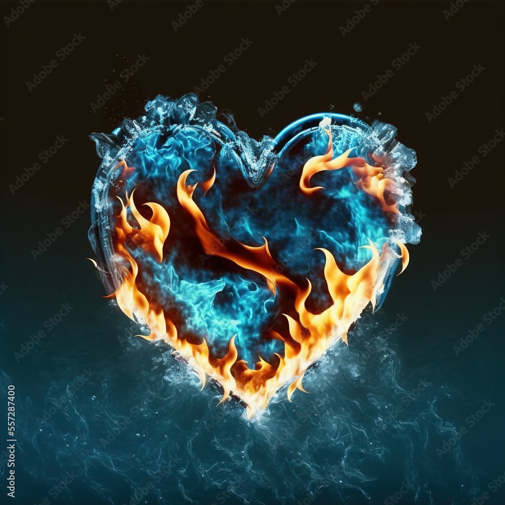 Fire And Ice Heart Hd