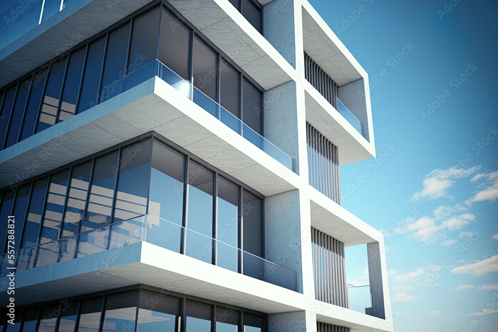 Real estate design idea with modern building detail architectural ...