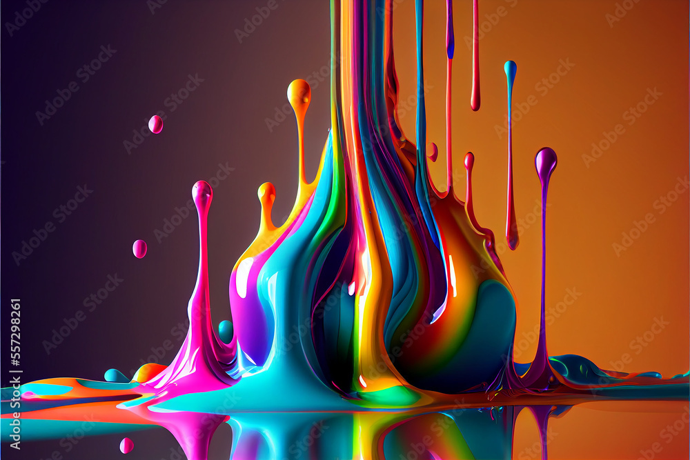 Dripping rainbow splash background Stock Illustration | Adobe Stock