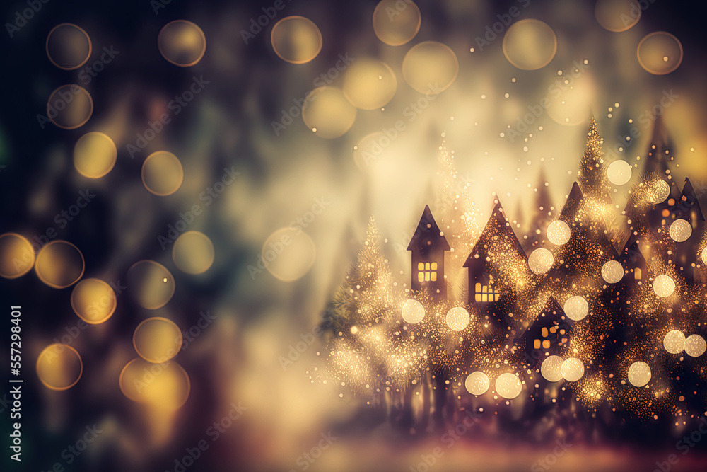 Backdrop of Christmas on a blurry background. Generative AI Stock ...