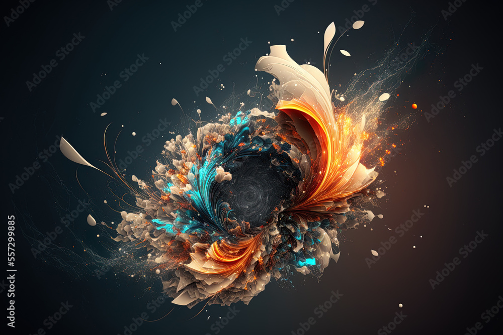 composed of abstract designs with whirling particles. Generative AI ...