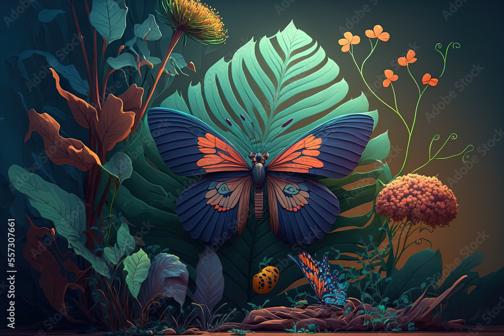 Butterfly, flower, and leaves examples of innovative and creative art ...