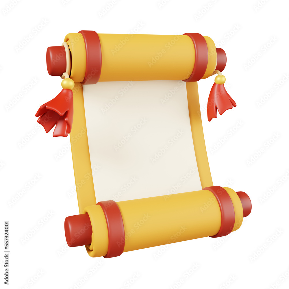 Scroll paper isolated. Traditional asian decorations for the Chinese ...