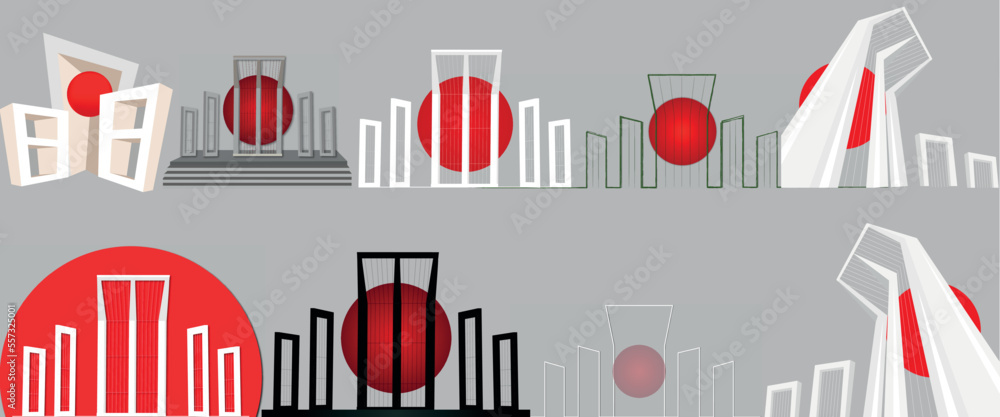 21 February international mother language day shahid minar set vector ...