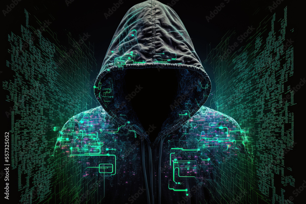 shadow crime on the dark web Internet hologram of a digital hacker ...