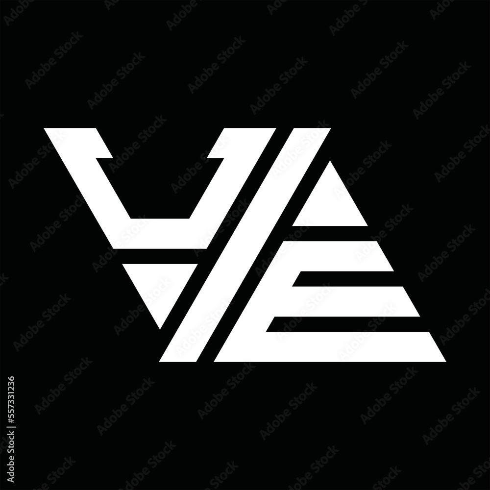 VE Logo monogram triangle two side images design template vector de ...