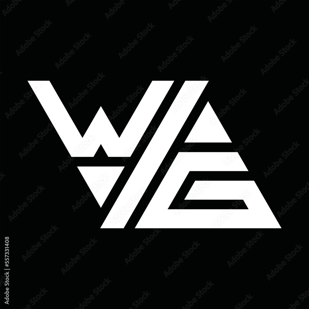 WG Logo monogram triangle two side images design template Stock Vector ...