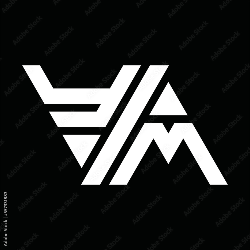 YM Logo monogram triangle two side images design template Stock Vector ...