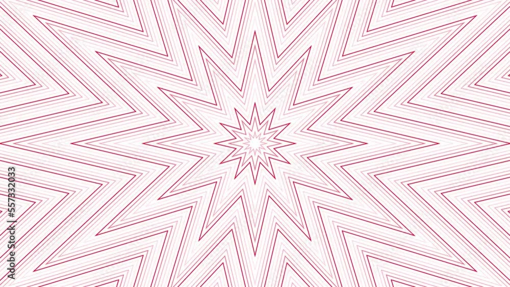 Red slim octagonal star simple flat geometric on white background loop ...