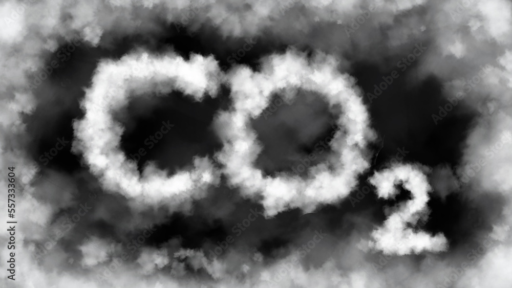 Co2 cloud on on dark background, carbon dioxide, climate change concept ...
