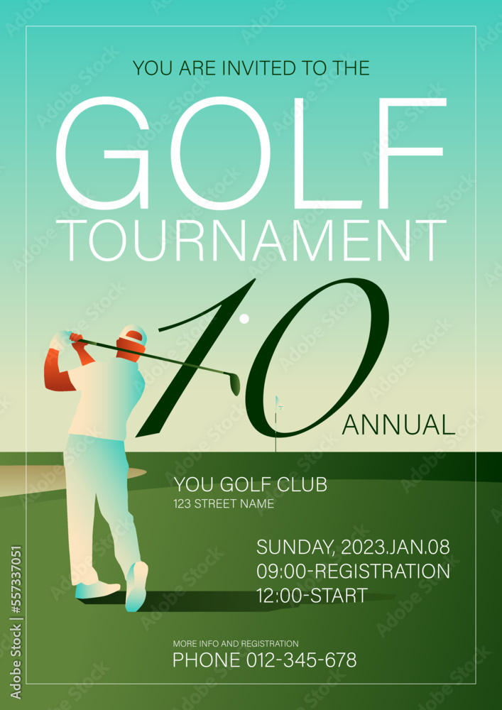 Golfclub competition poster. Template for golf competition or ...