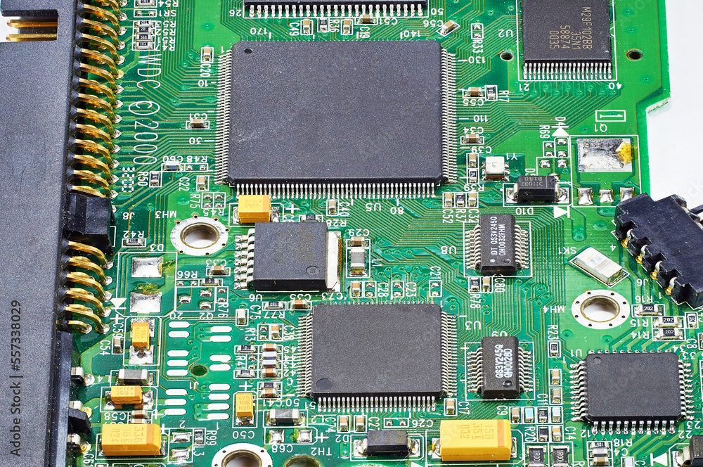 Circuit board. Electronic computer hardware technology. Motherboard ...