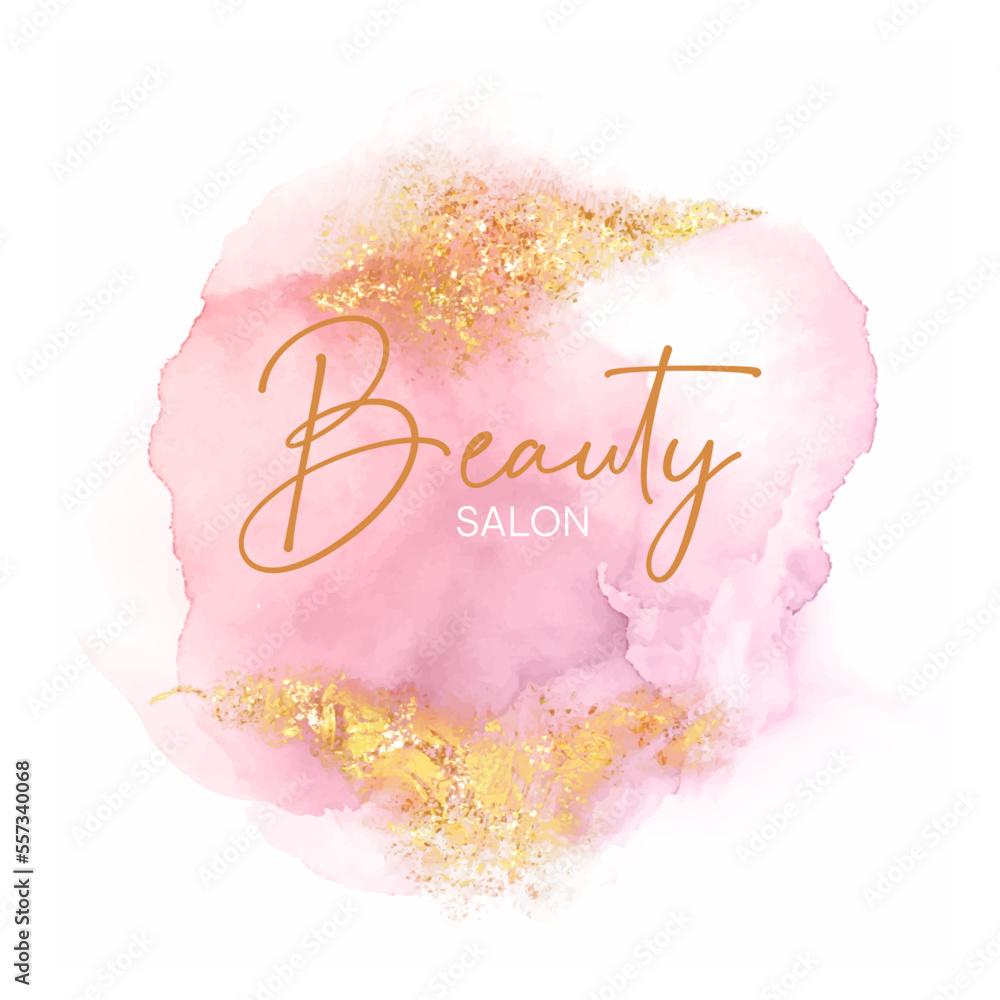 Elegant gold and pink logo design Stock Vector | Adobe Stock