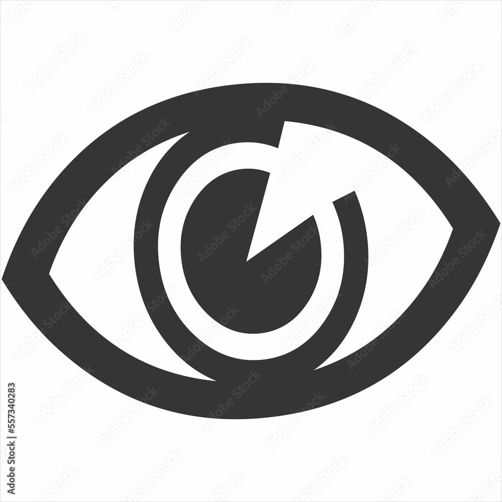 Vector, Image of eye icon, in black and white, on a transparent ...