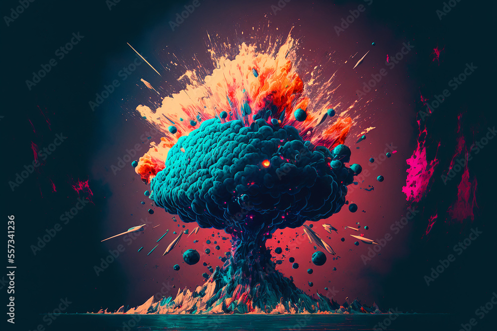 temporal bomb, explosion, surreal, detonated underwater, randomly ...