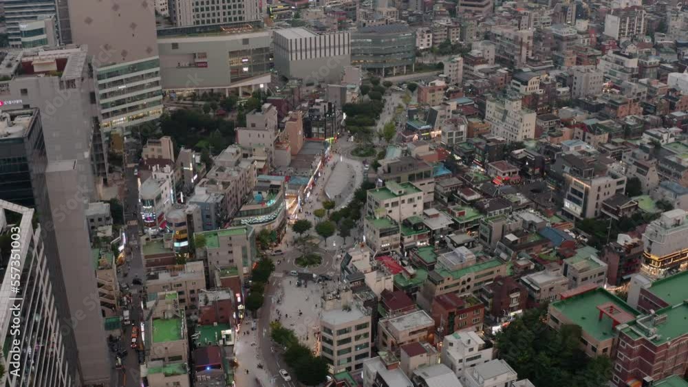 [korea drone footage] Seoul cityscape, Jongno, Mapo, Hongdae, , Hongik ...