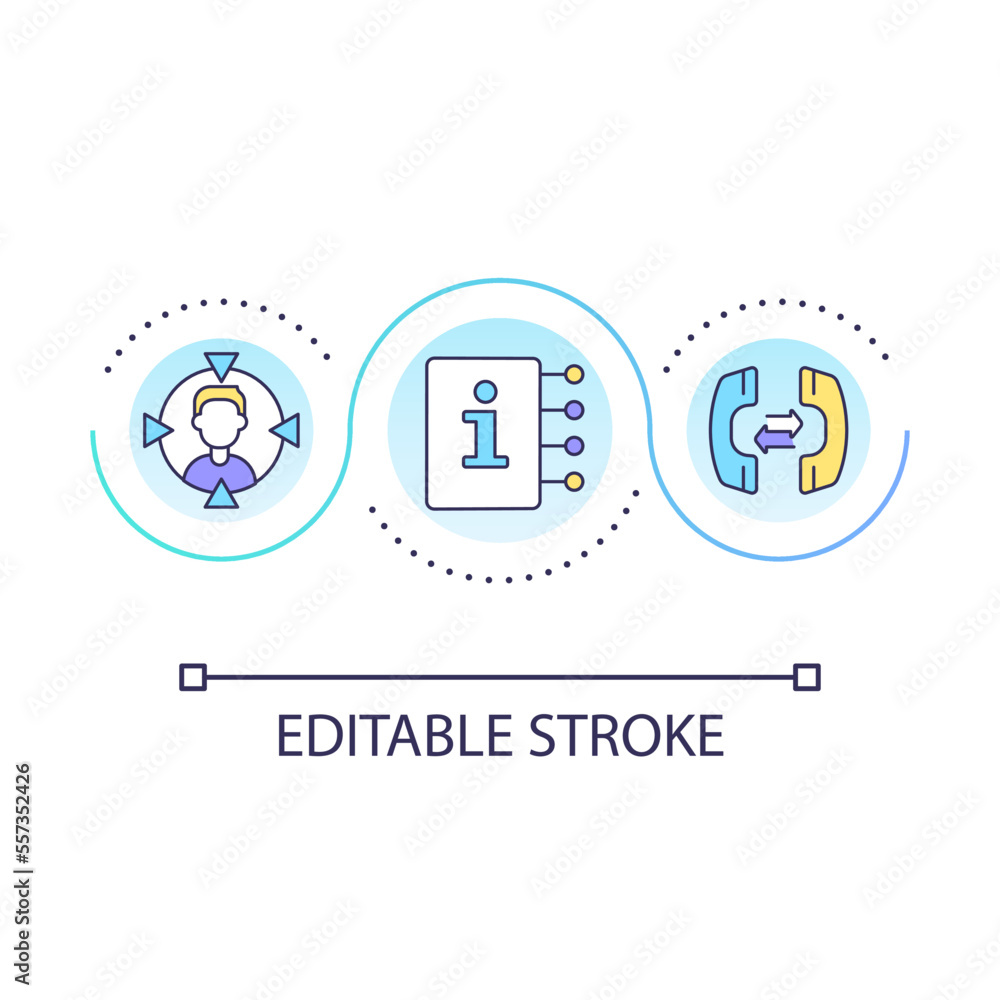 Information support service loop concept icon. Provide assistance. Call ...