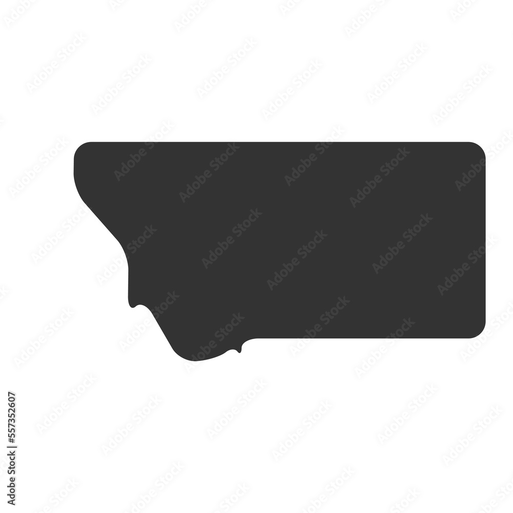 Montana state of United States of America, USA. Simplified thick black ...