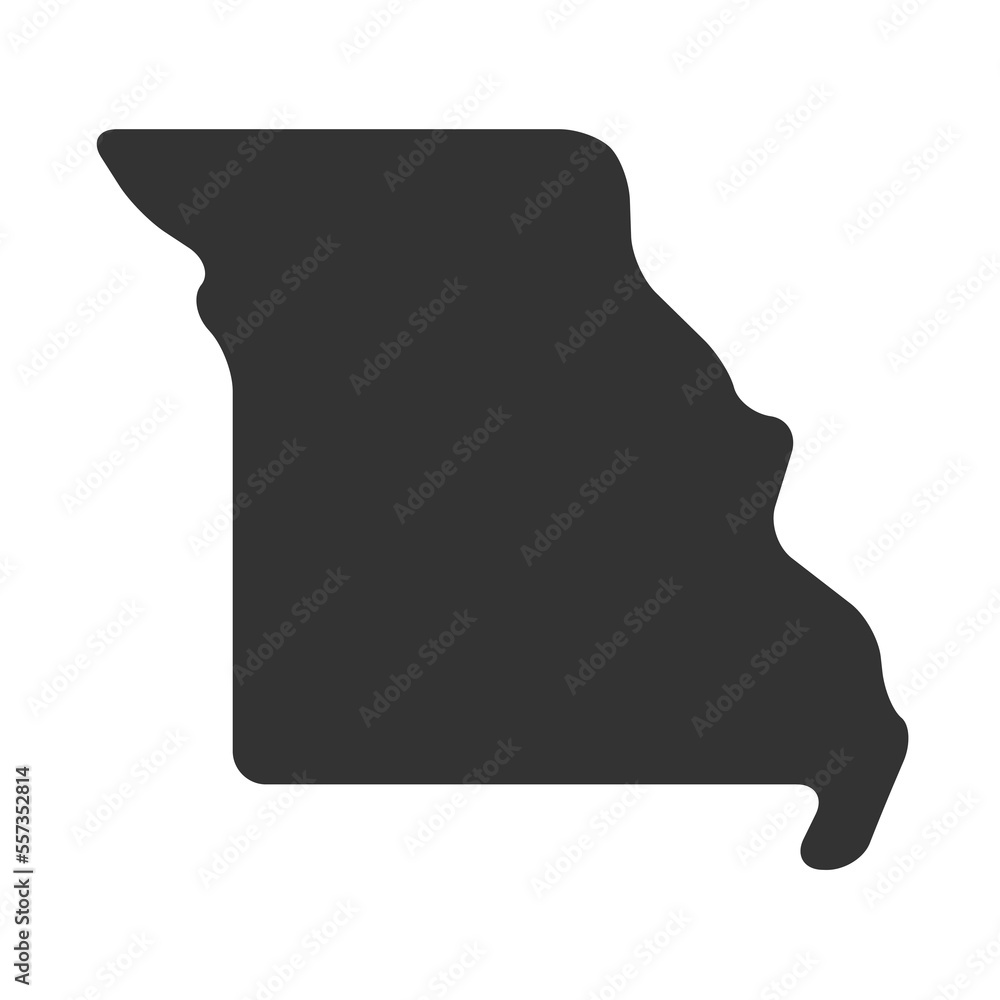 Vetor de Missouri state of United States of America, USA. Simplified ...