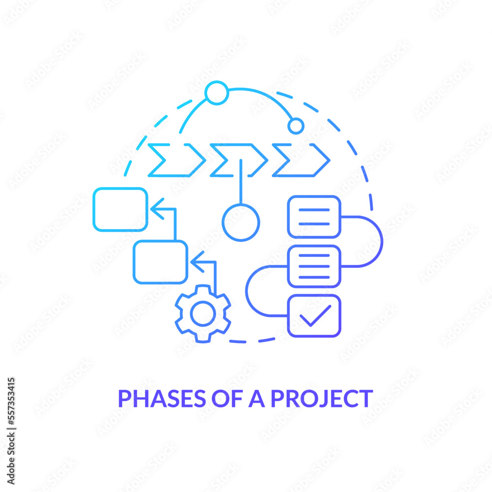 Phases of project blue gradient concept icon. Create corporate ...