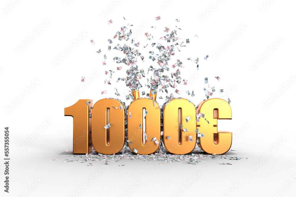 Ilustrace „gagner 1000€ en espèce - billets de banques qui volent ...