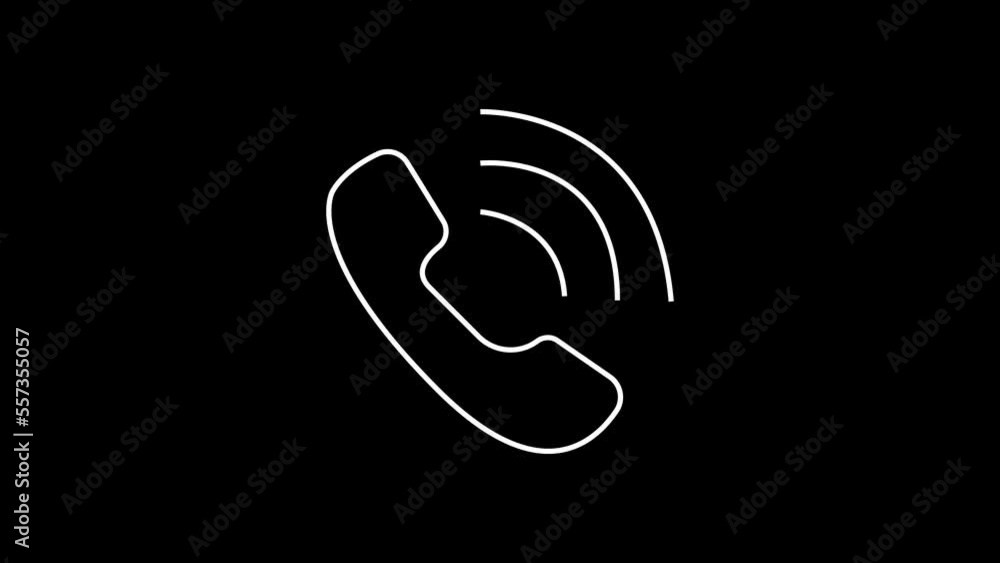 Cool linear minimalistic call icon animation. Linear animation. Call ...