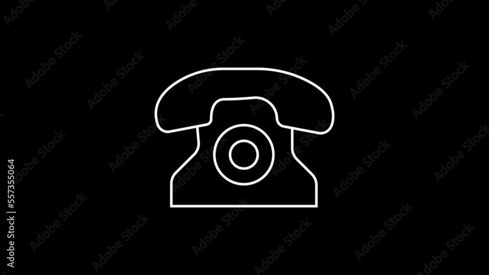 Cool linear minimalistic telephone icon animation. Telephone icon ...