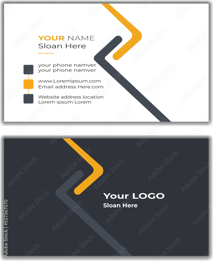 Double-sided creative business card template. Portrait and landscape ...