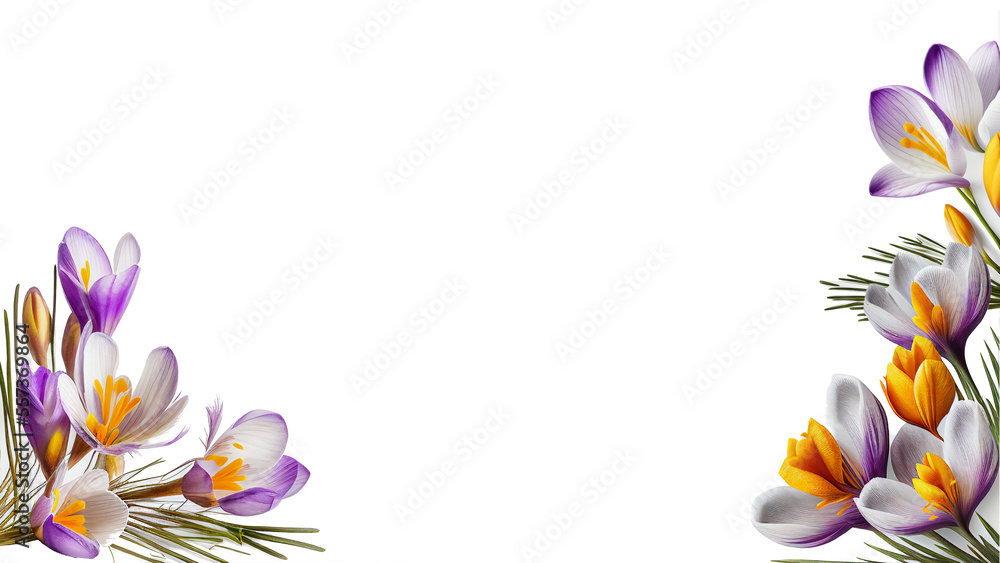 Beautiful spring flowers, crocus, background/wallpaper/invitations ...